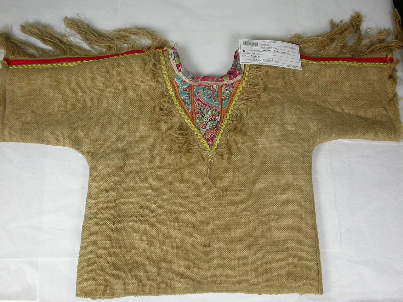 Shirt - Costume, Native American, Hessian, circa 1950s