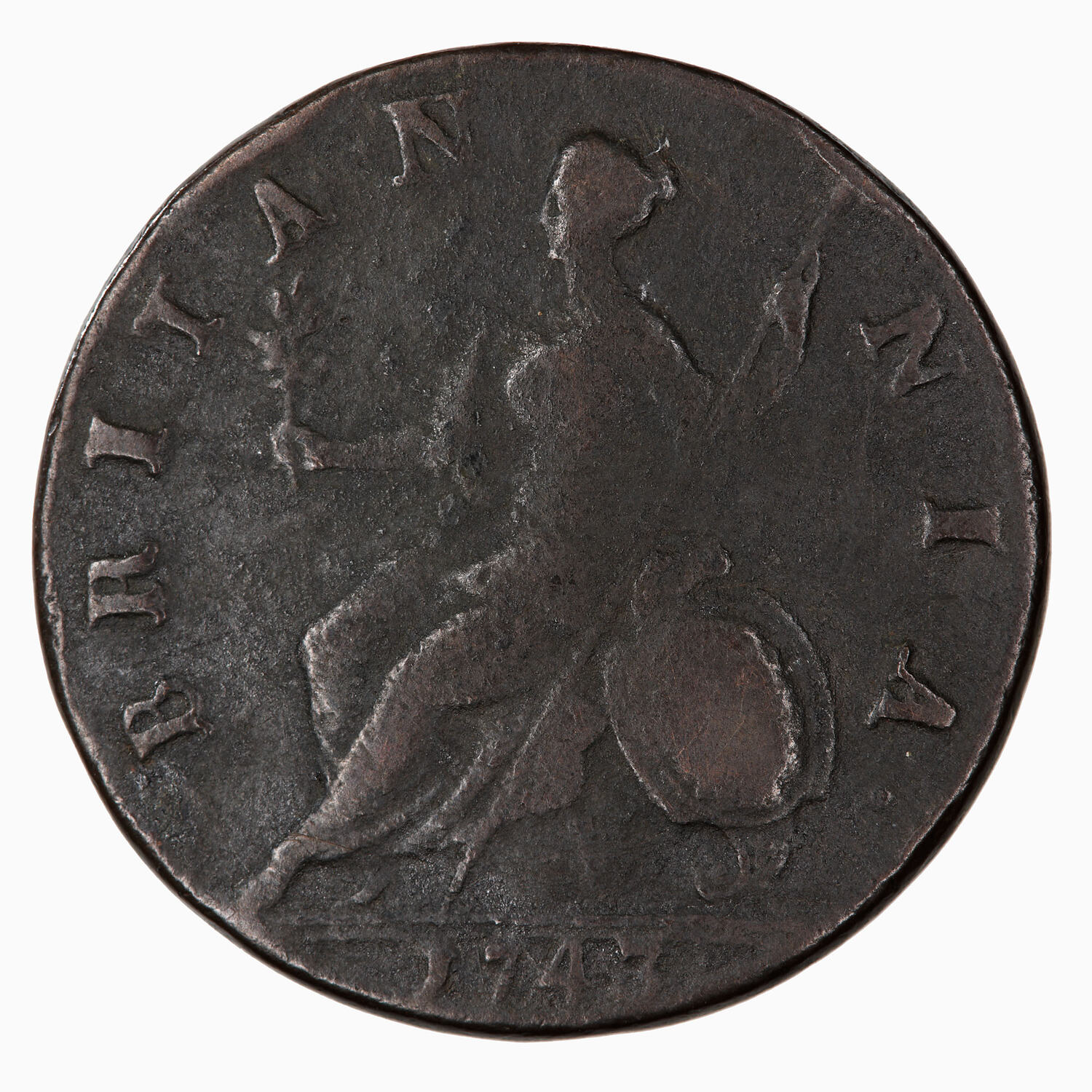 Coin - Halfpenny, George II, Great Britain, 1743