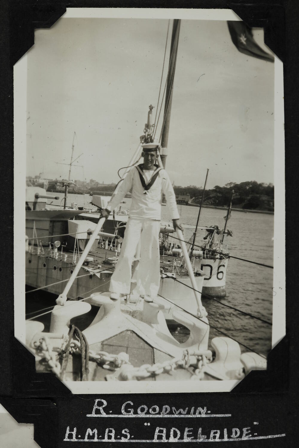 Photograph - 'R. Goodwin on board HMAS Adelaide', 1937-1939