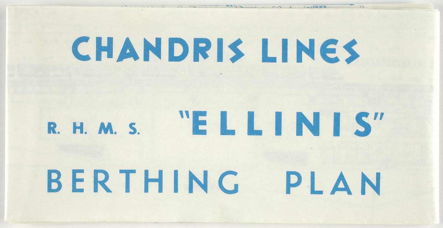 Accommodation Plan - Chandris Lines, RHMS Ellinis, 1968