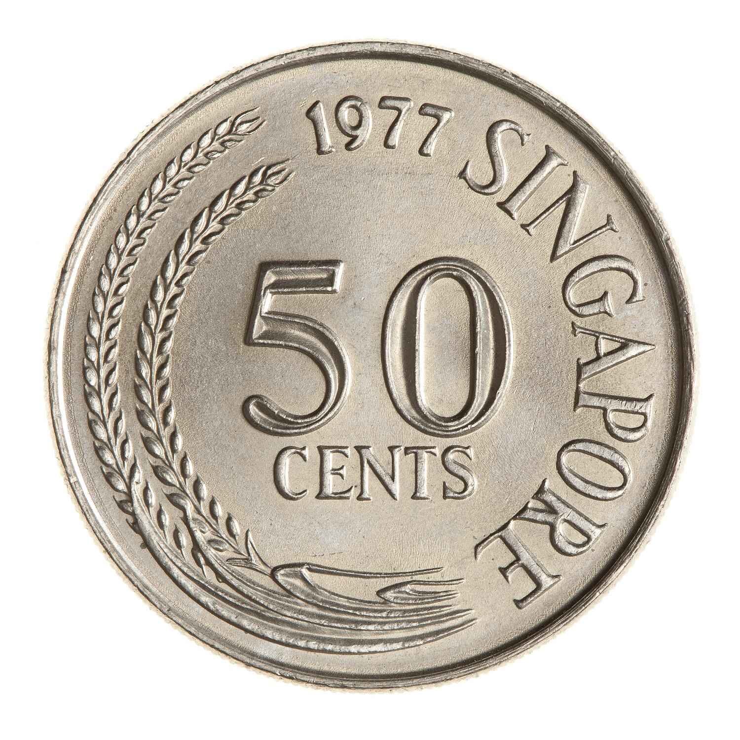 Coin - 50 Cents, Singapore, 1977