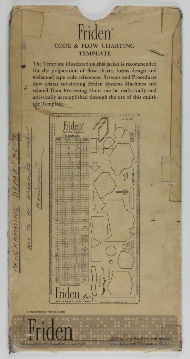 Code Chart & Flow Chart Template - Friden, Flexowriter, 1960s