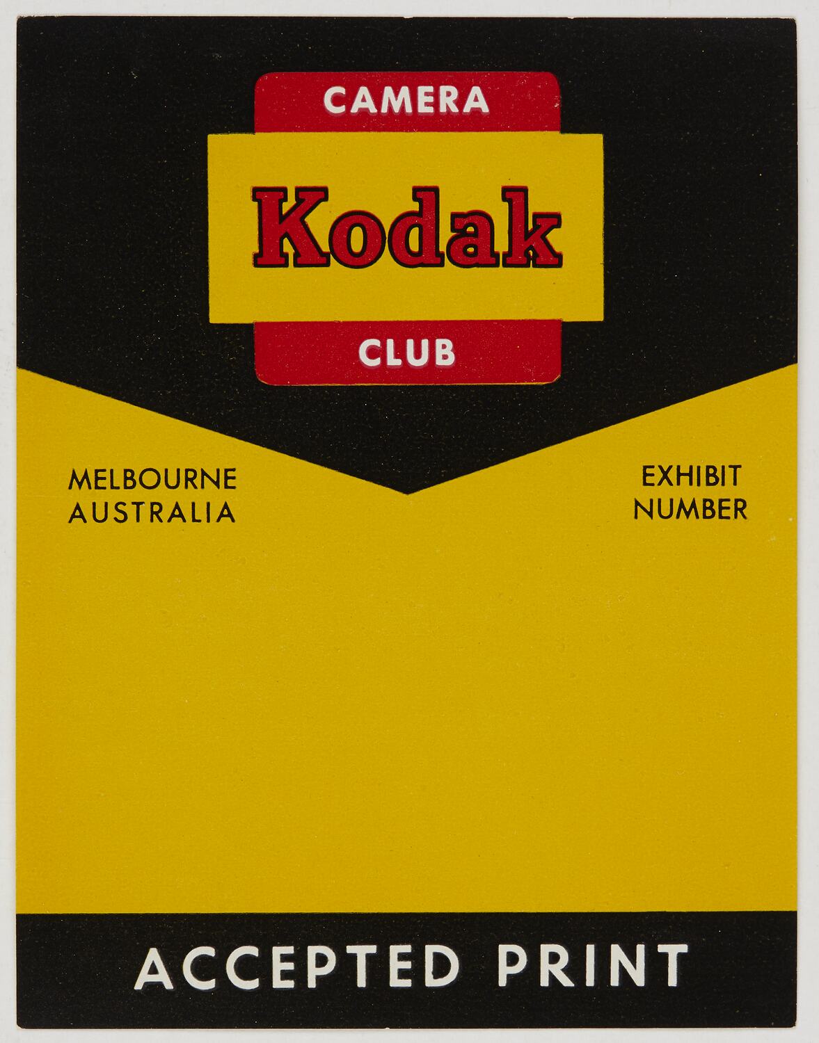 Label - Kodak Australasia Pty Ltd, 'Kodak Camera Club', circa 1960-1980