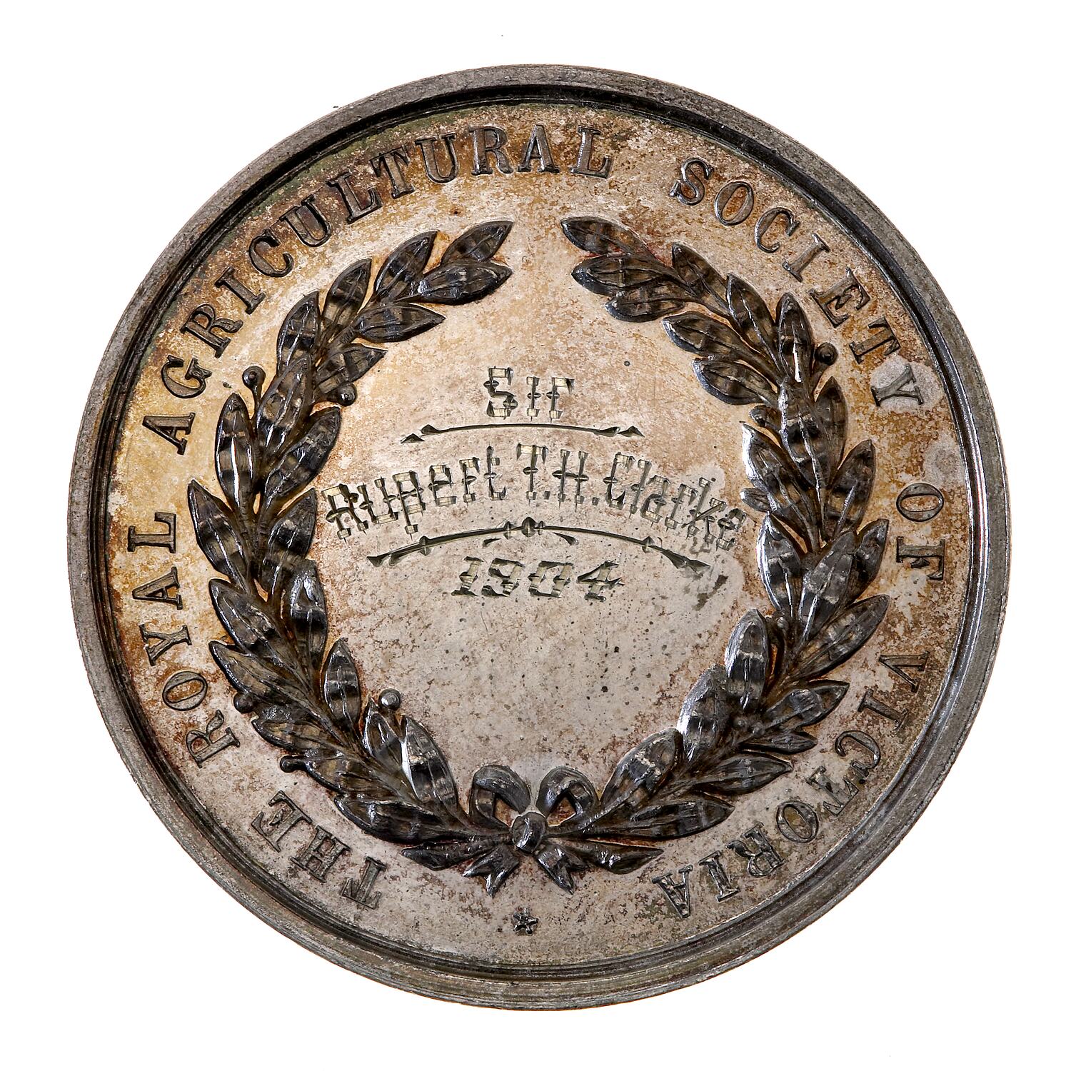 Medal - Royal Agricultural Society of Victoria, Silver Prize, Victoria ...