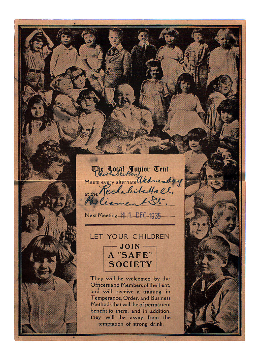 Leaflet - Independent Order of Rechabites, 'When to Stop', 1935