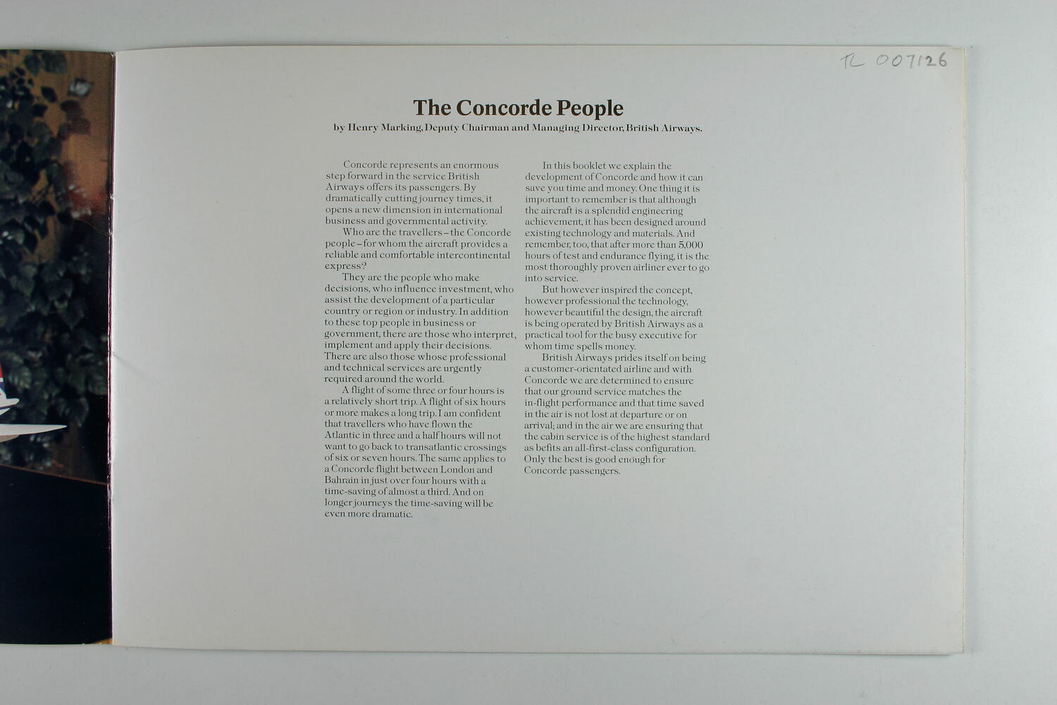 Descriptive Booklet - British Airways, 'Concorde', England, United ...