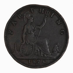 Coin - Farthing, Queen Victoria, Great Britain, 1876