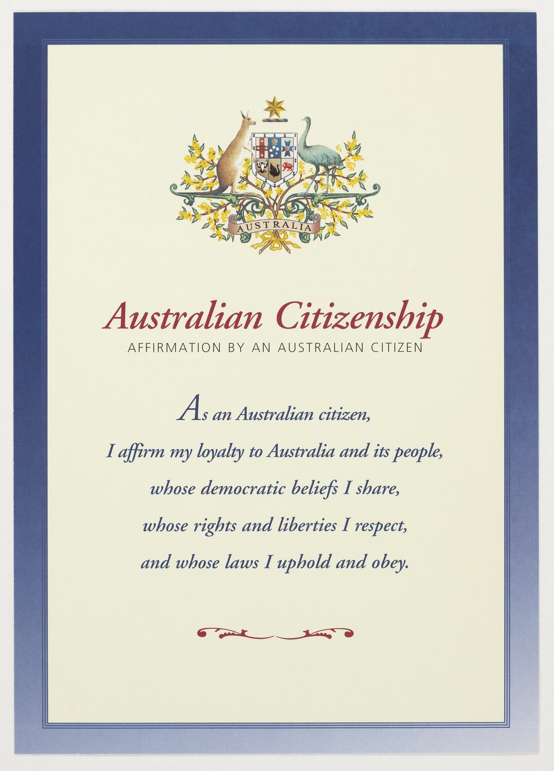 Certificate - Affirmation of Citizenship, Australian Citizenship ...