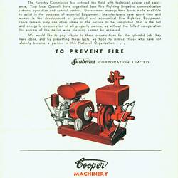 Descriptive Leaflet - Cooper 'Firefighter' Fire Fighting Pumps, circa 1950