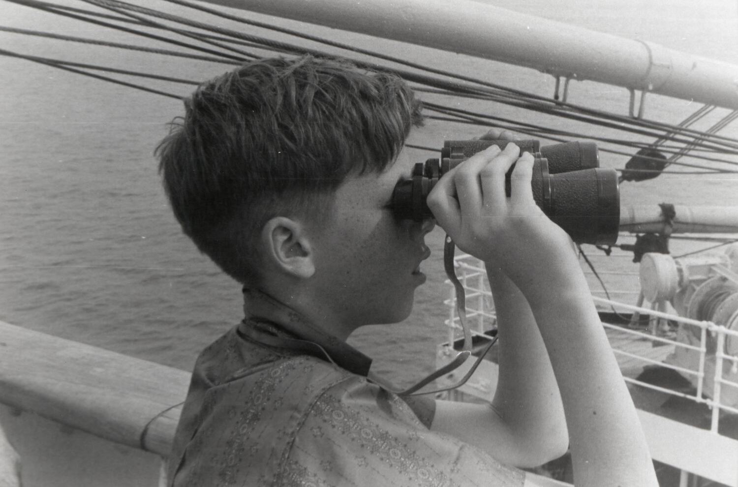 Digital Photograph - David Ward with Binoculars, 'TSS Stratheden ...