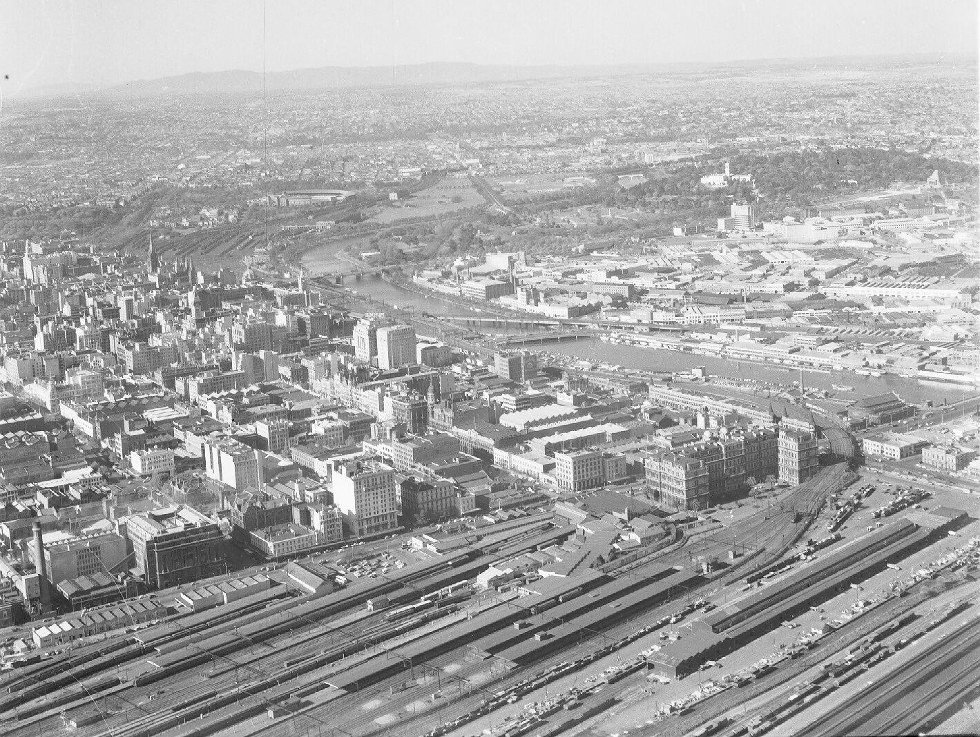 Negative - Aerial View of Melbourne, 28 Feb 1954