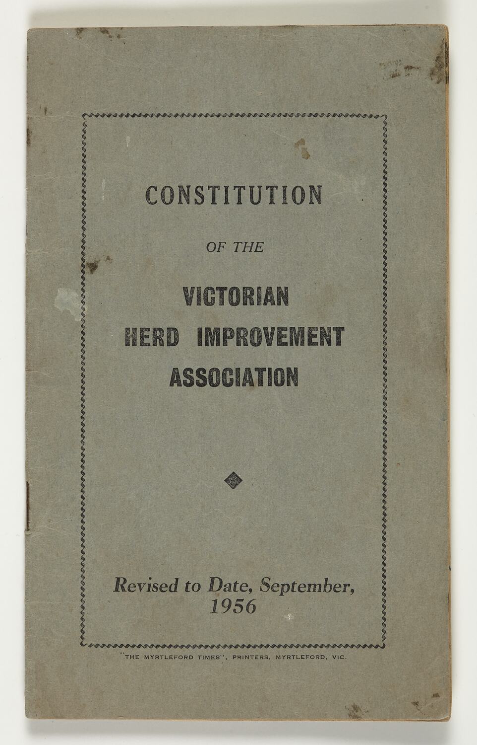 Booklet - Constitution of the Victorian Herd Improvement Association ...