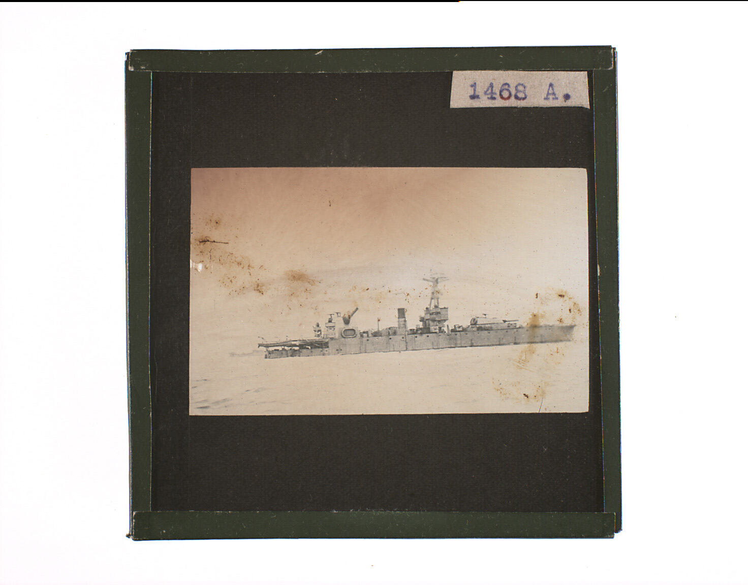 Lantern Slide - Royal Navy Lord Clive Class Monitor, circa 1924