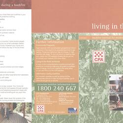 Pamphlet - 'Living In The Bush', Country Fire Authority, Victoria, 2004