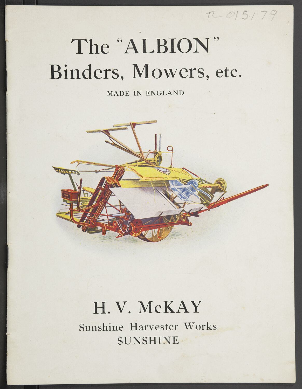 Publicity Brochure - H.V. McKay, 'The Albion Binders & Mowers ...