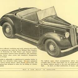 Publicity Brochure - Overseas Motors, Hillman Minx Roadster & Sports ...