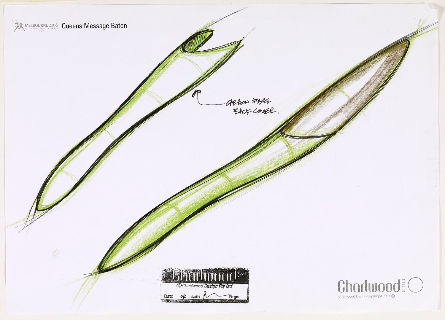Sketch - Queen's Baton Rear Panel, circa 2005