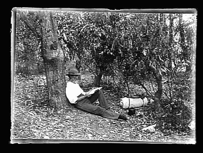 Glass Negative - Swagman Resting under the Shade of a Tree, by A.J ...