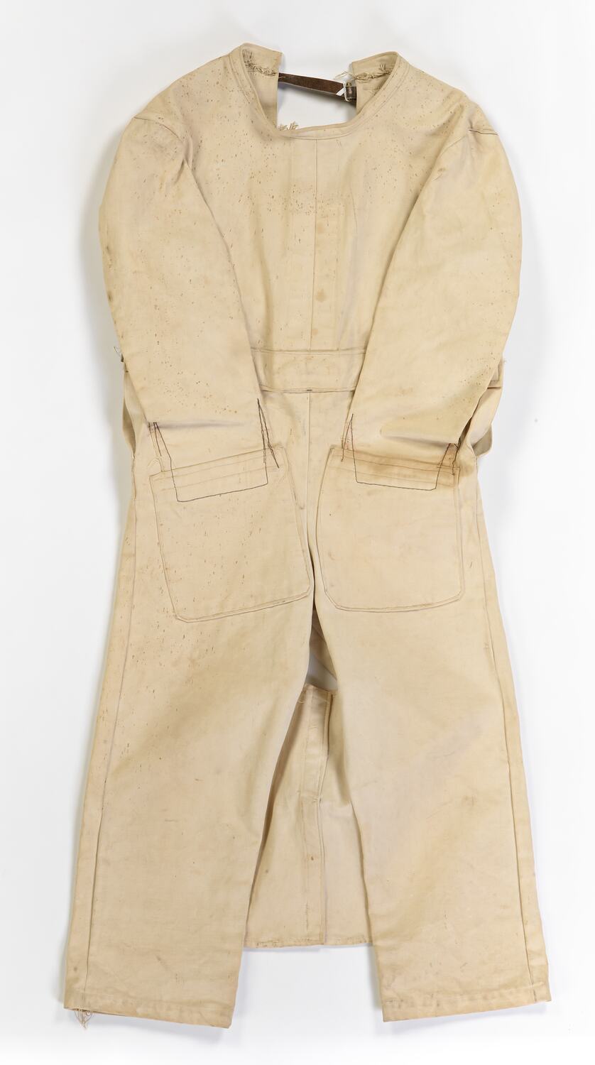 Straitjacket with Webbed Trousers - Cream Canvas, circa 1900