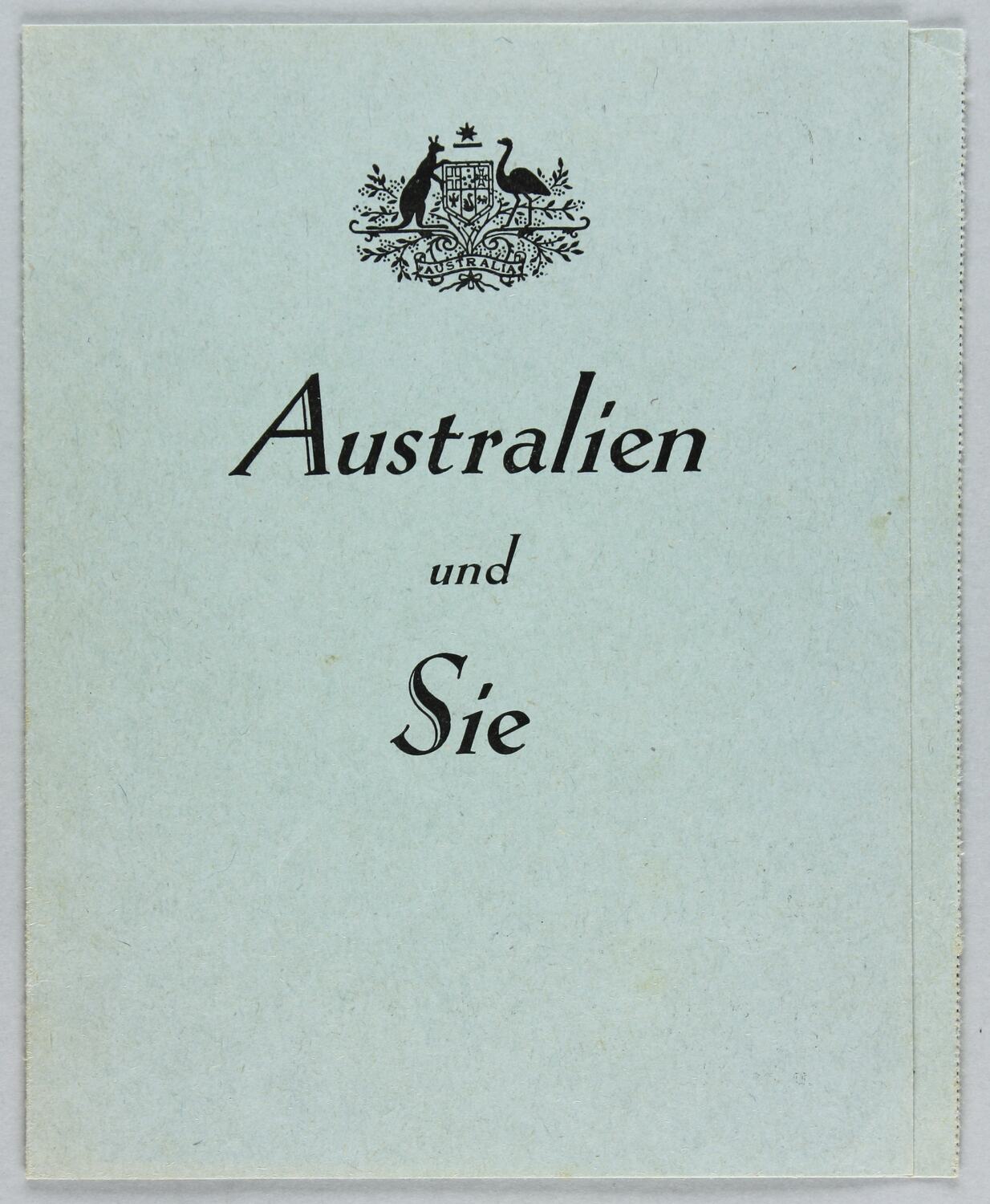 Booklet - 'Australien und Sie', Commonwealth of Australia, 1950s