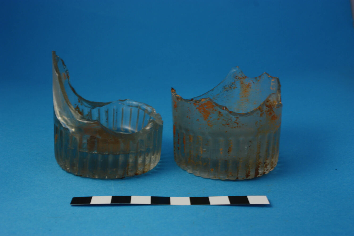 Tumbler Glass - Glass, Colourless, Moulded, Ribbed (Fragment)