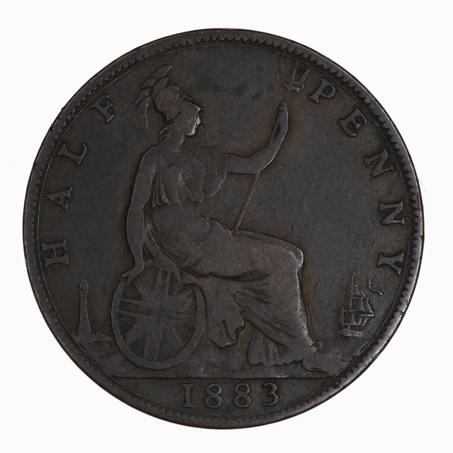 Coin - Halfpenny, Queen Victoria, Great Britain, 1883