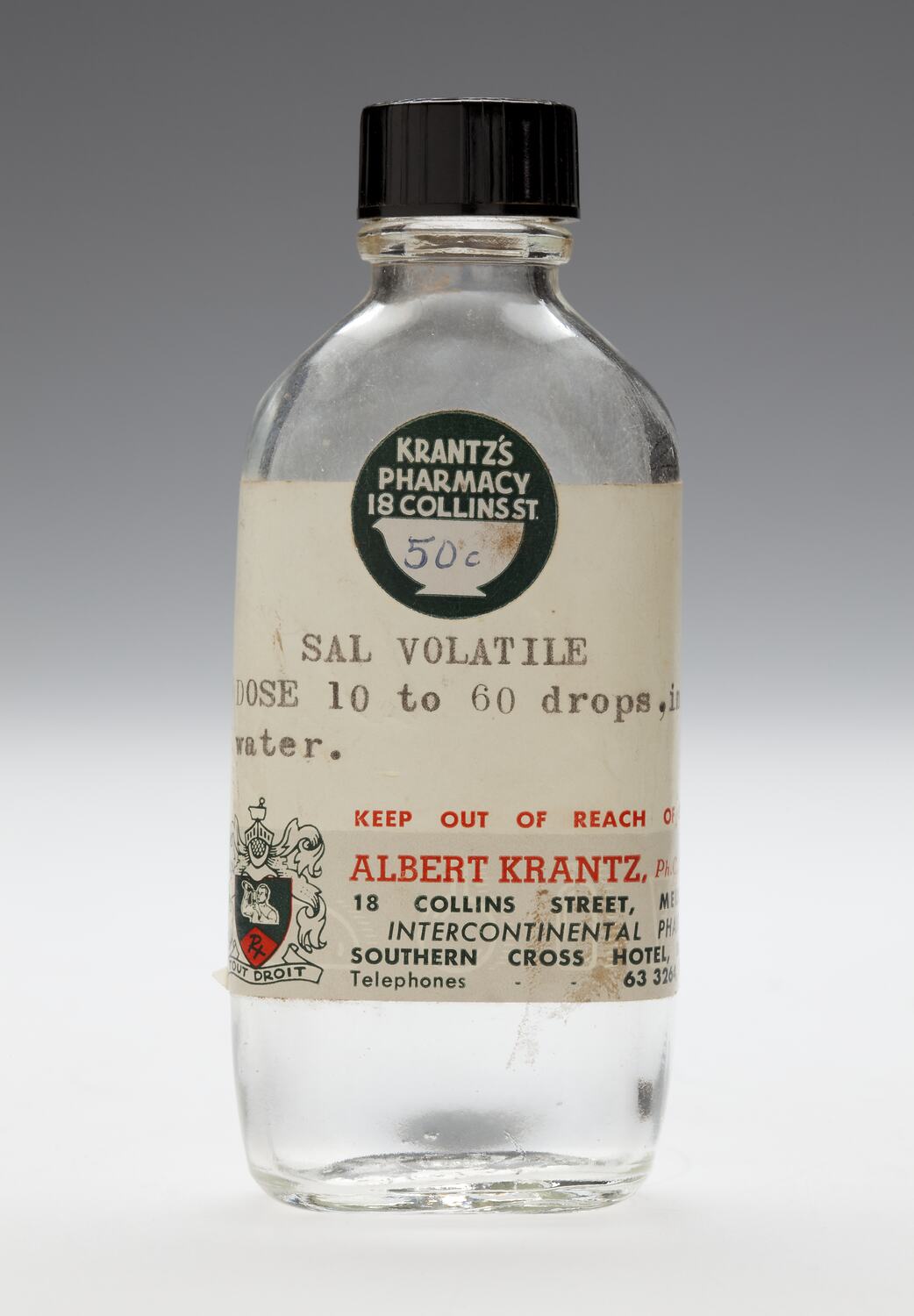 Bottle - 'Sal Volatile', First Aid Kit, Homemade, Sophus Bruhn, circa ...