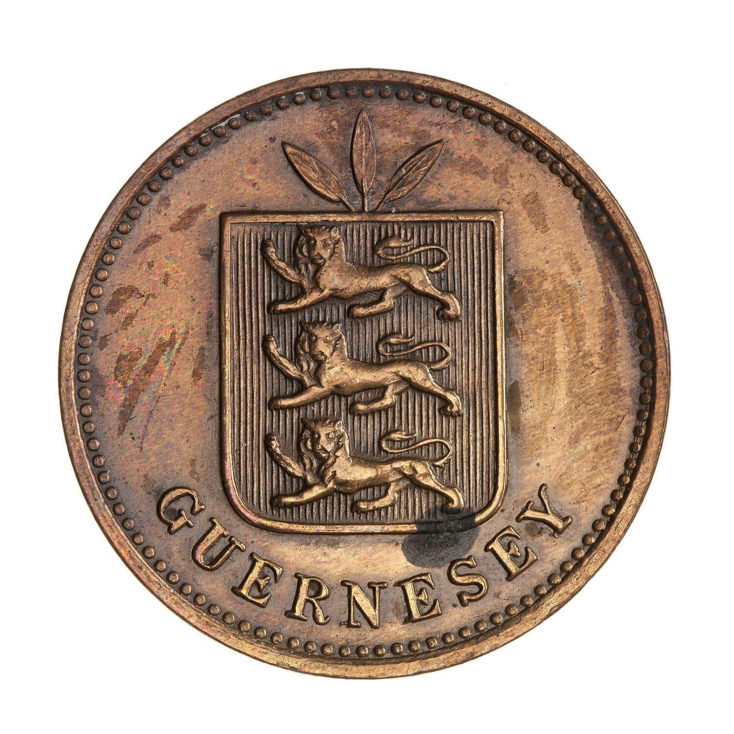 Coin - 4 Doubles, Guernsey, Channel Islands, 1889