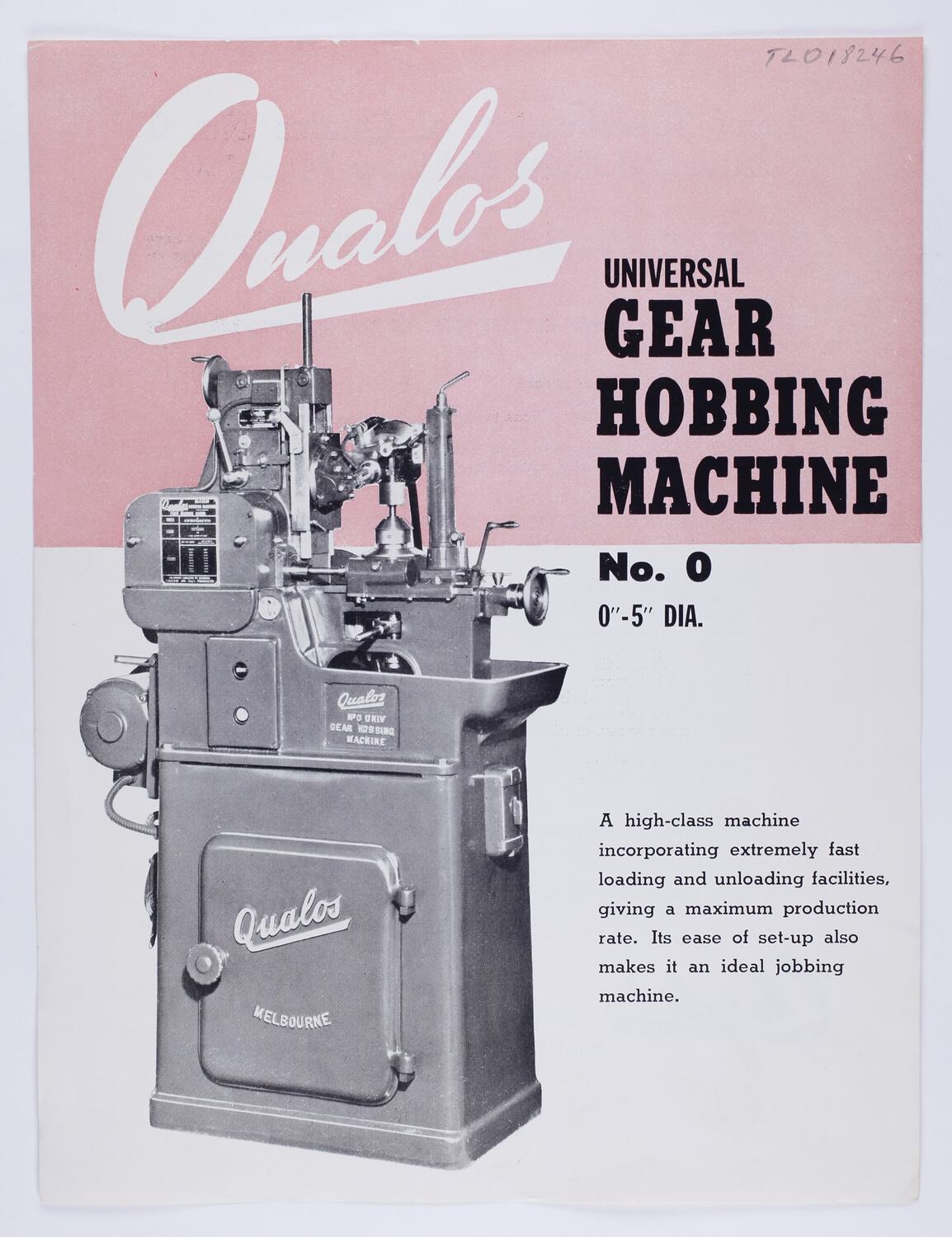 Product Leaflet - Qualos Sales Pty Ltd, Universal No 0 Gear Hobbing ...