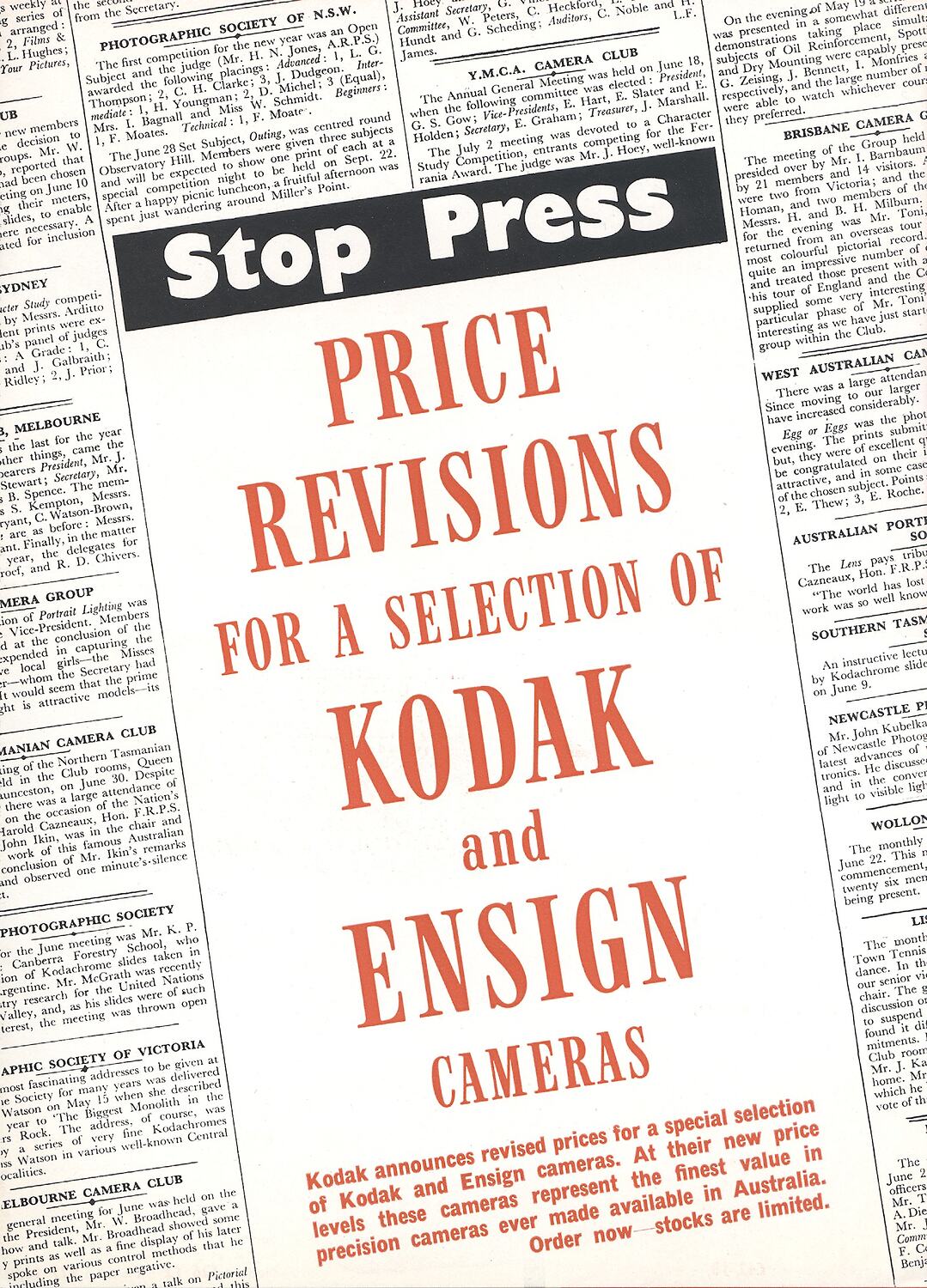 Price List - Kodak Australasia Pty Ltd, 'Price Revisions for A ...