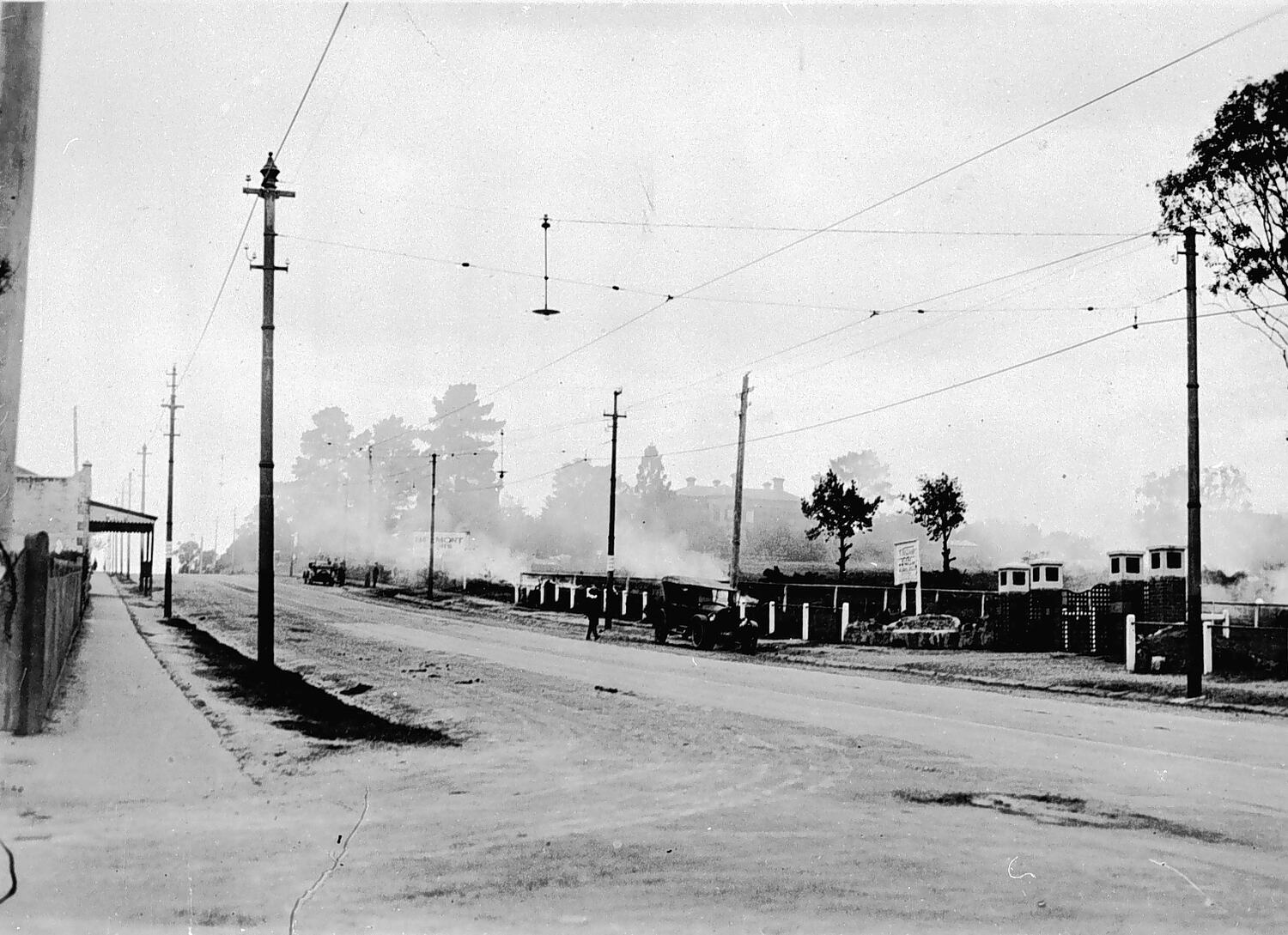 Negative - Burning Off on Whitehorse Road, Deepdene, Victoria, circa 1925