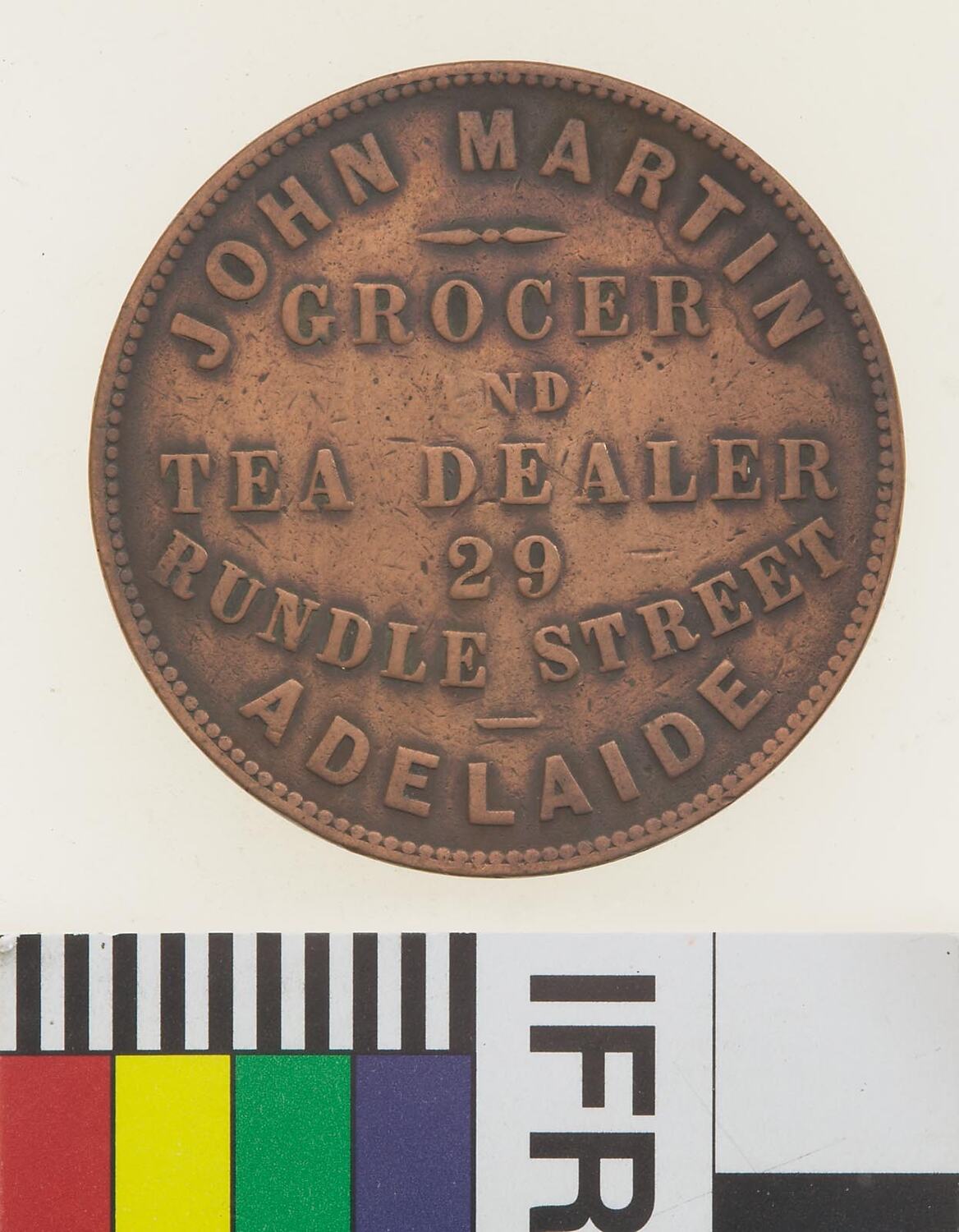 Token - 1 Penny, John Martin, Grocer & Tea Dealer, Adelaide, South ...