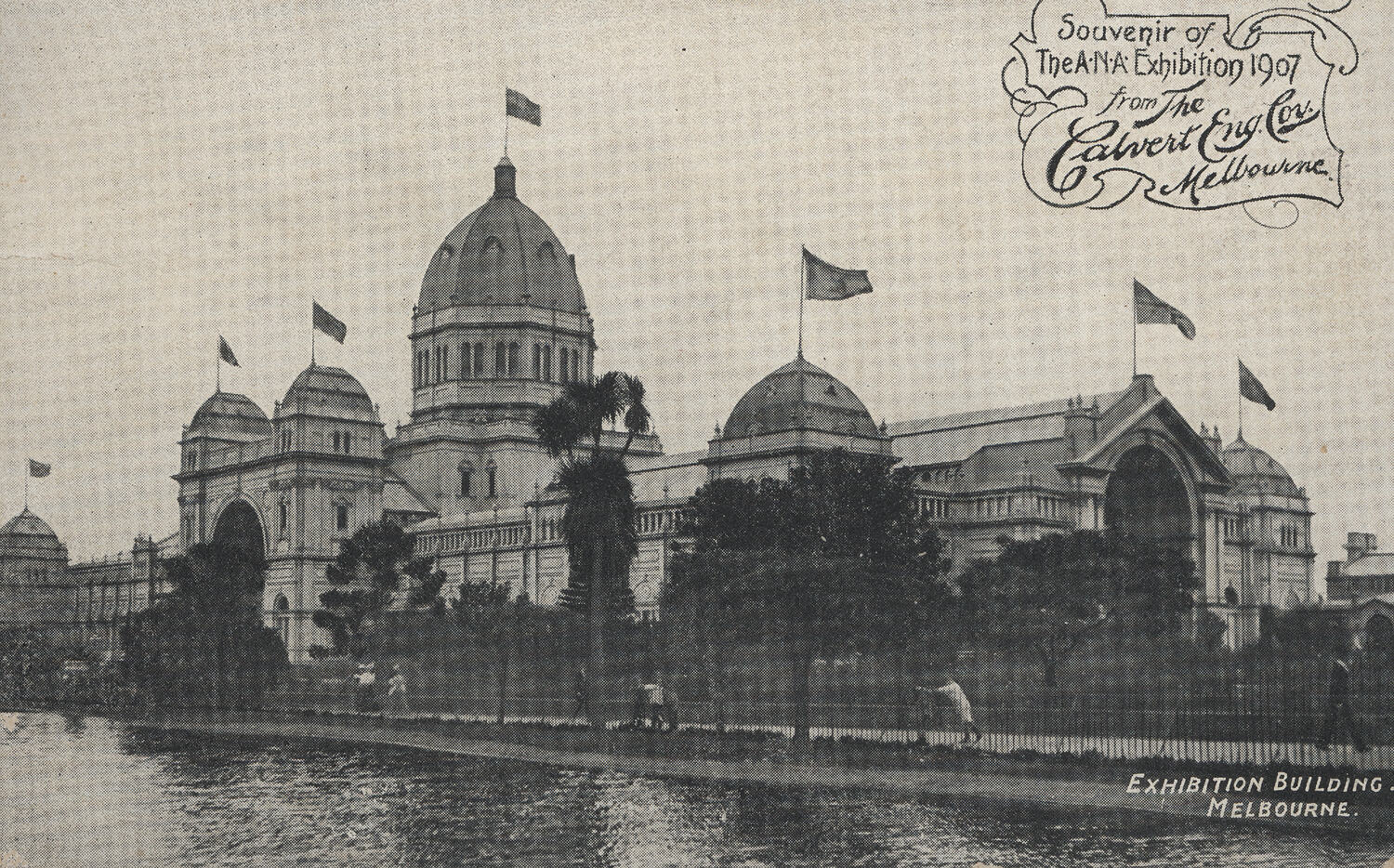 Postcard - 'Souvenir of the ANA Exhibition', Exhibition Building ...