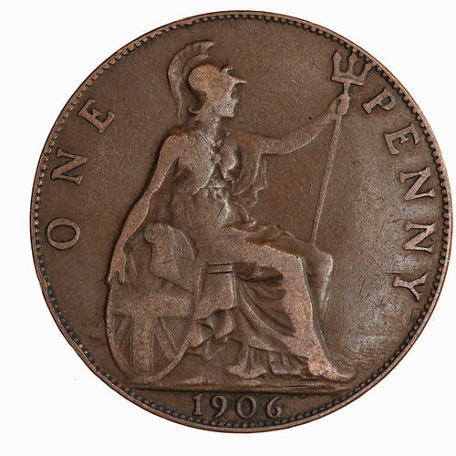 Coin Penny Edward VII Great Britain 1906