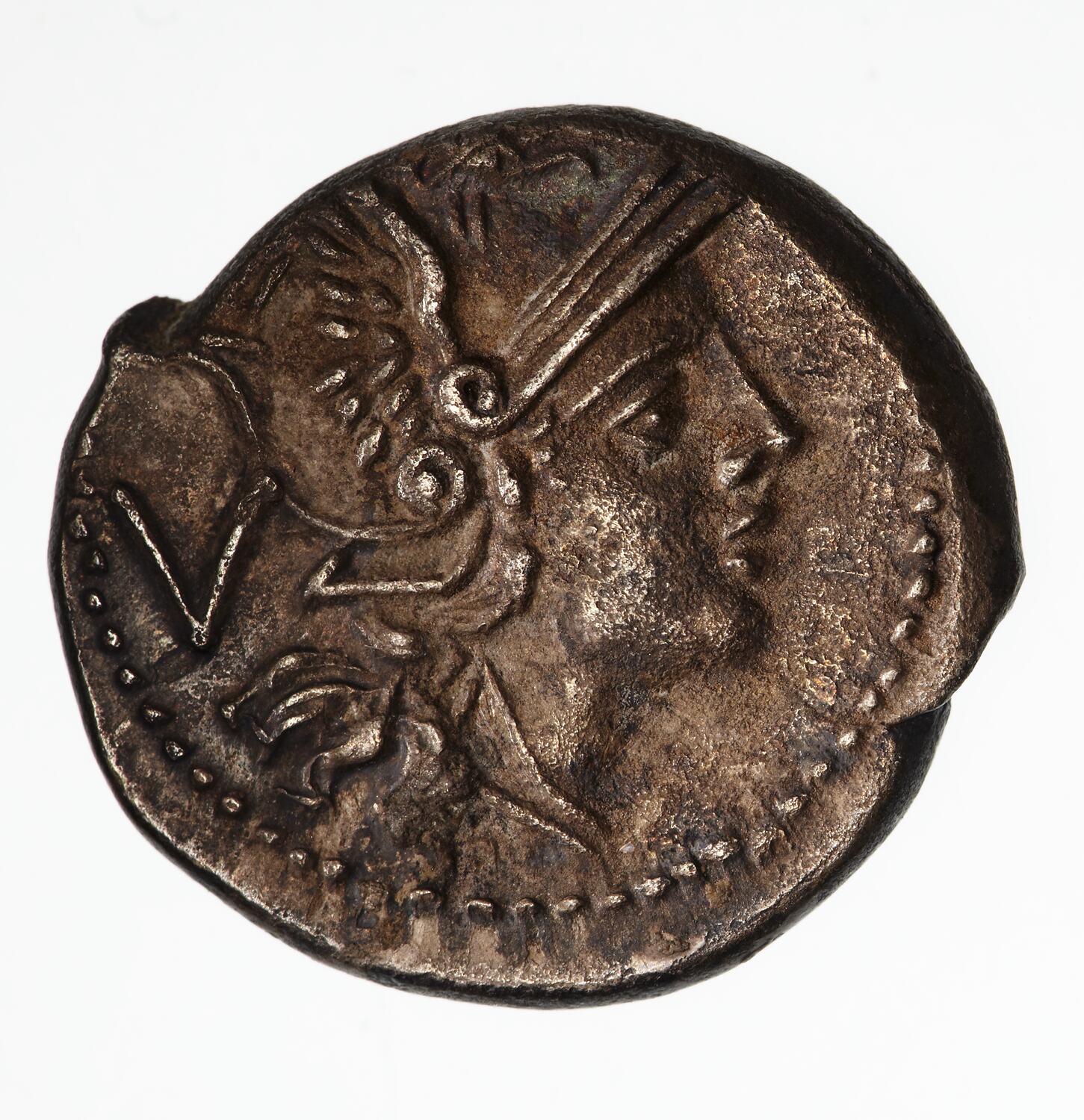 Coin - Quinarius, Ancient Roman Republic, 211- circa 207 BC