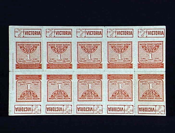 Ration Tickets - Motor Spirit, Ten Gallon, Victoria, World War II, 1941 ...