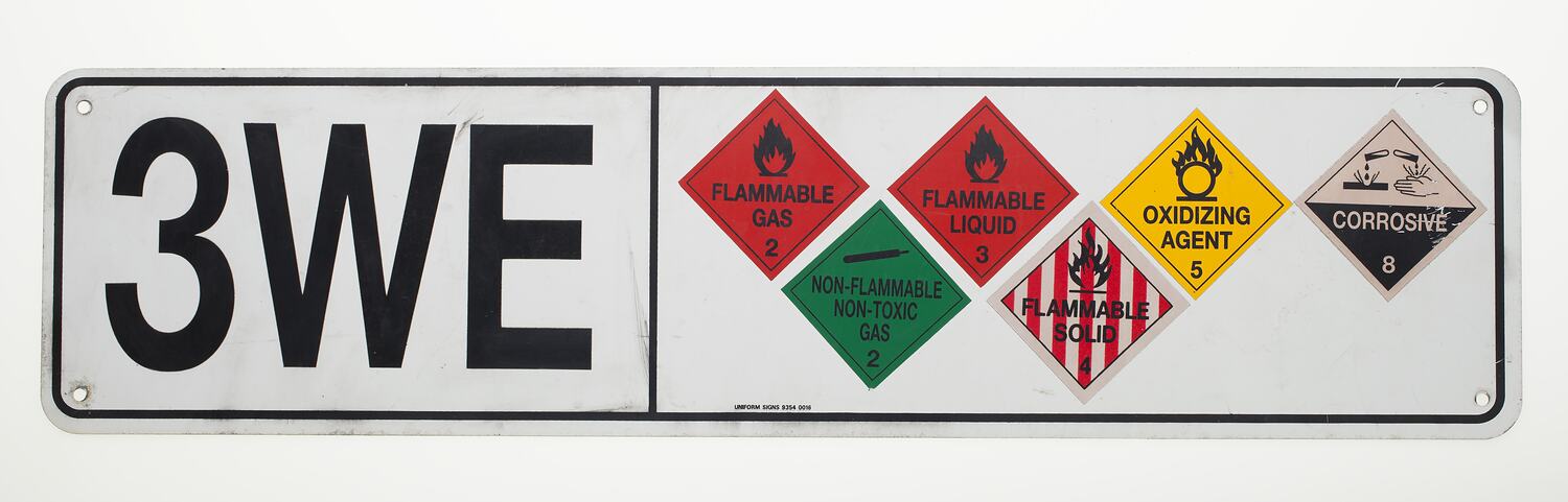 Sign - 3WE, Hazchem, Kodak Factory, Coburg, circa 1990-2005