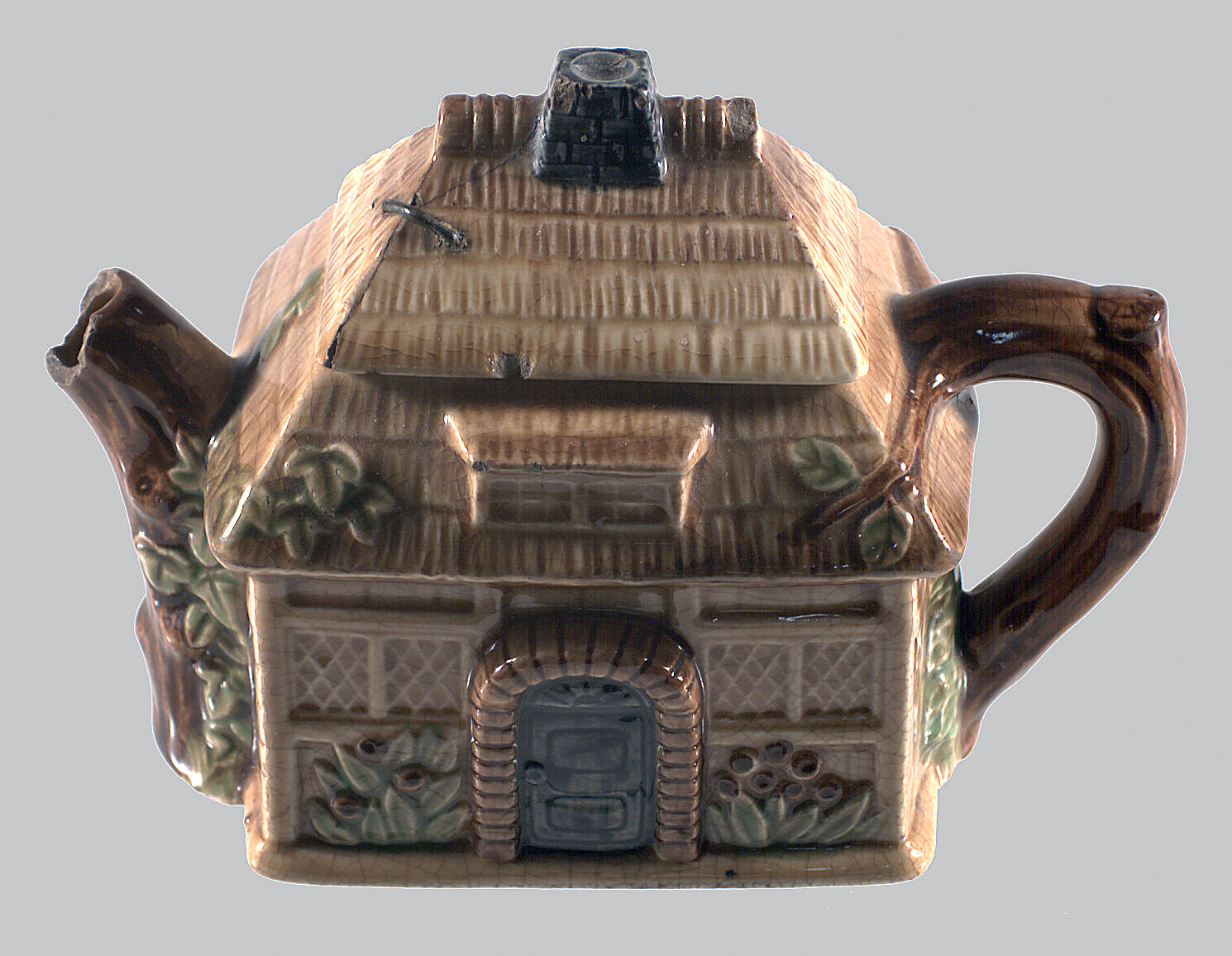 Teapot - Ceramic, Thatched Cottage, circa 1930s