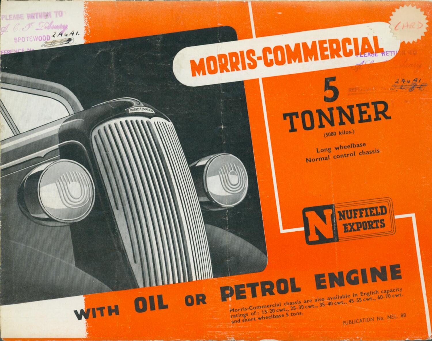 Descriptive Leaflet - Morris Commercial 5 Tonner Truck, 1948