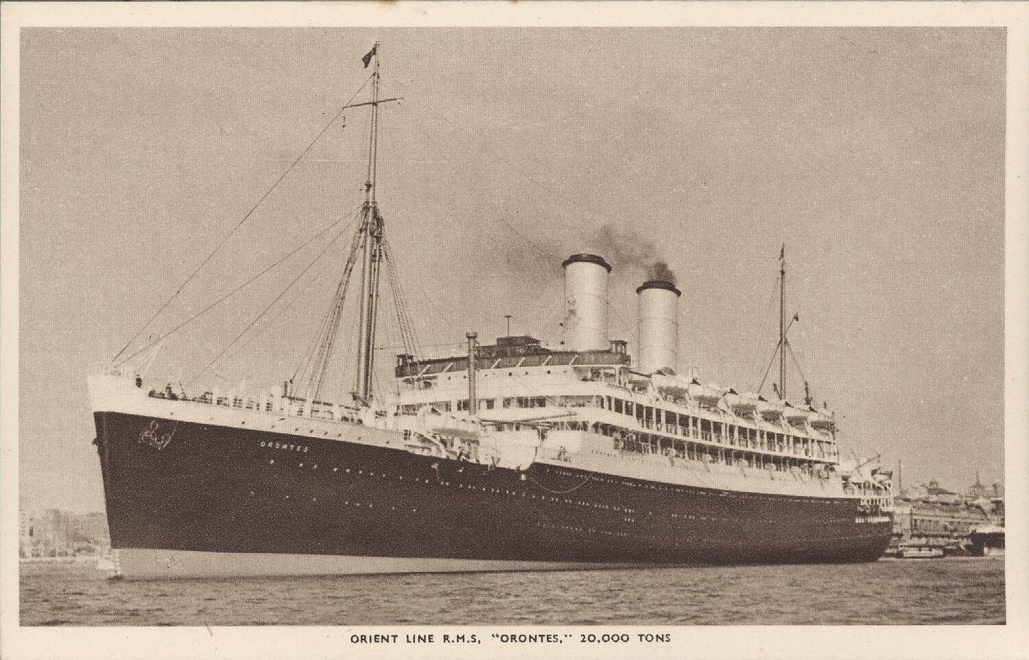 Postcard - Orient Line, RMS Orontes, circa 1955