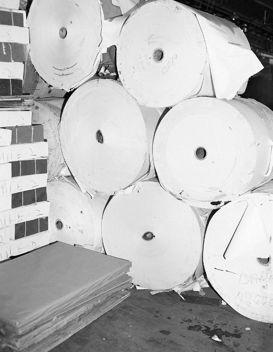 Negative Wilke Co Rolls Of Paper Stock In Storage Clayton Negative Wilke Co Rolls Of Paper Stock In Storage Clayton