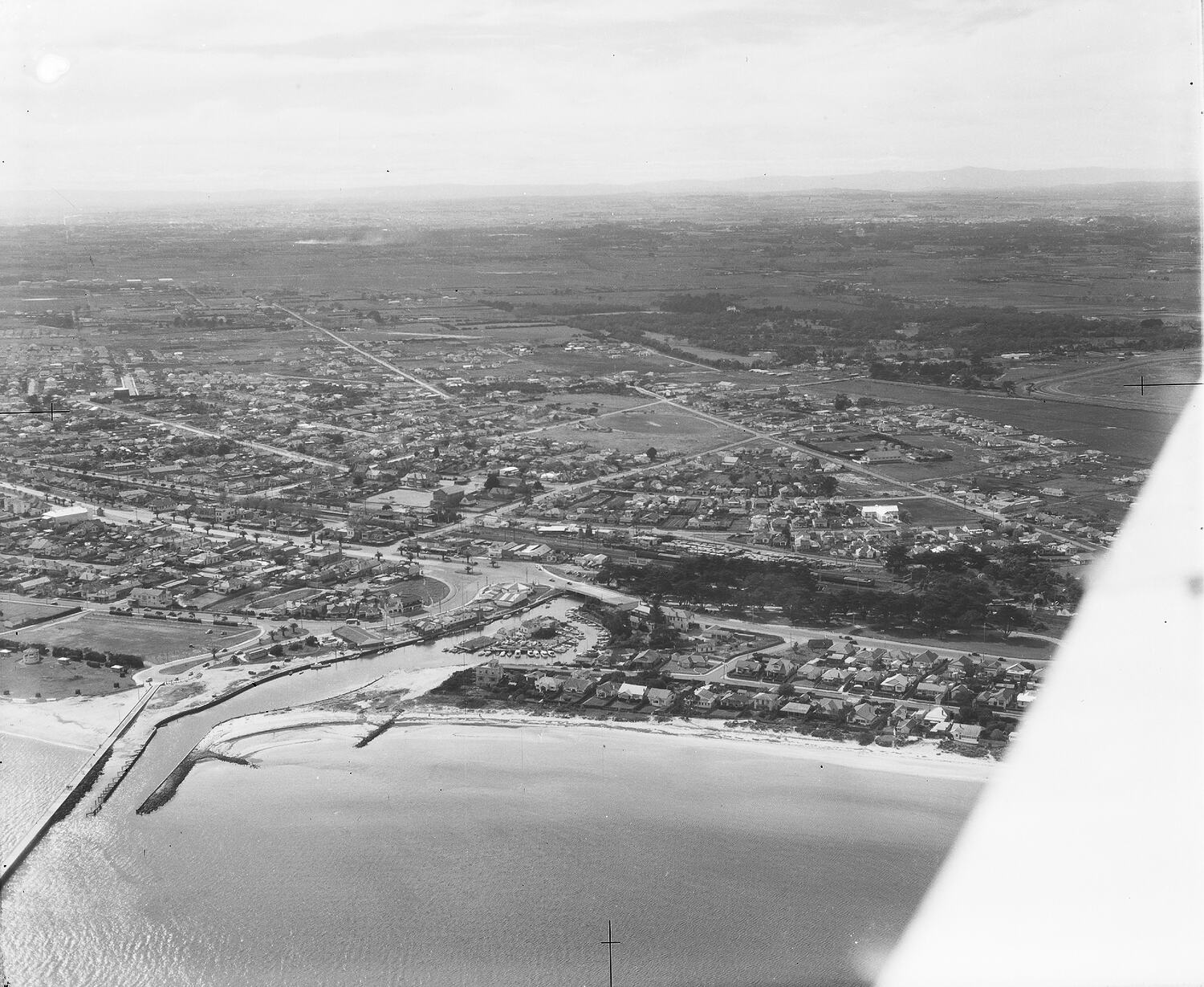 Negative - Aerial View of Mordialloc, Victoria, 17 Aug 1952