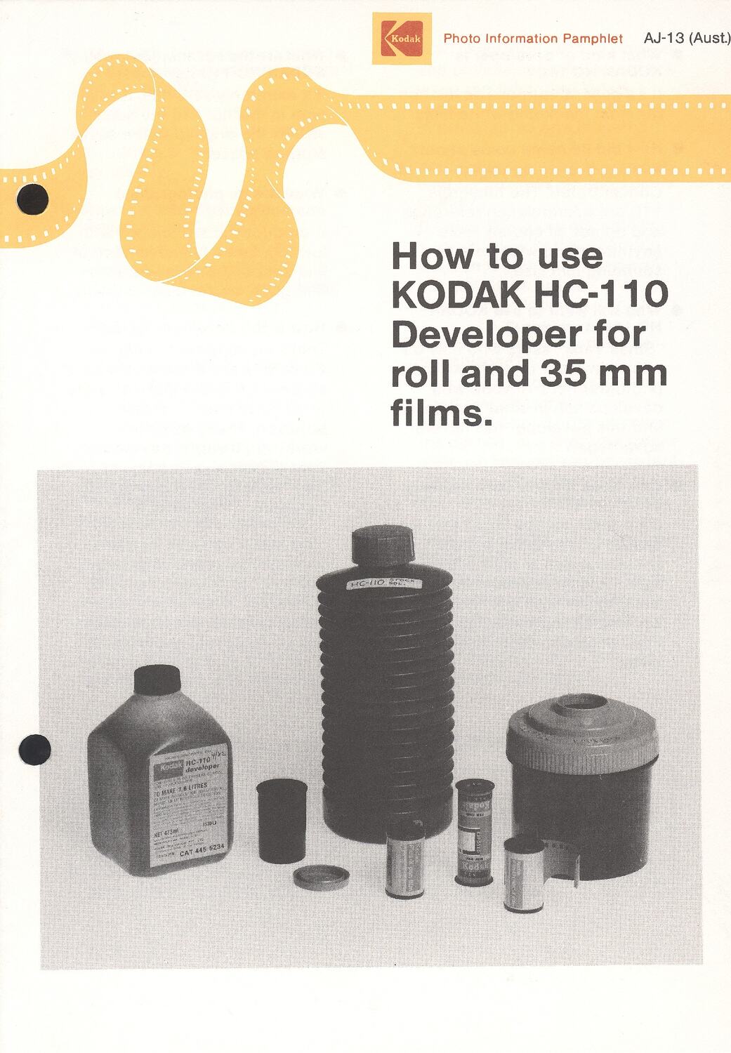 User Guide - Kodak Australasia Pty Ltd, HC-110 Photographic Developer ...