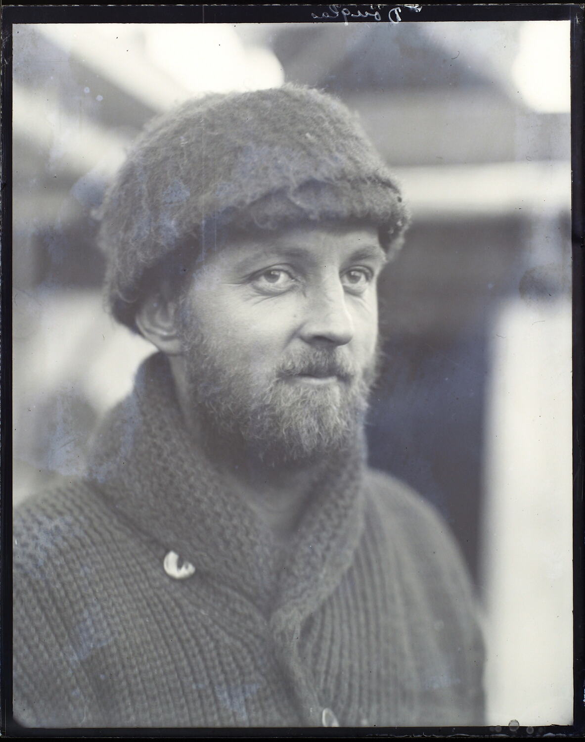 Glass Negative - Portrait of Eric Douglas on the SY Discovery, BANZARE ...