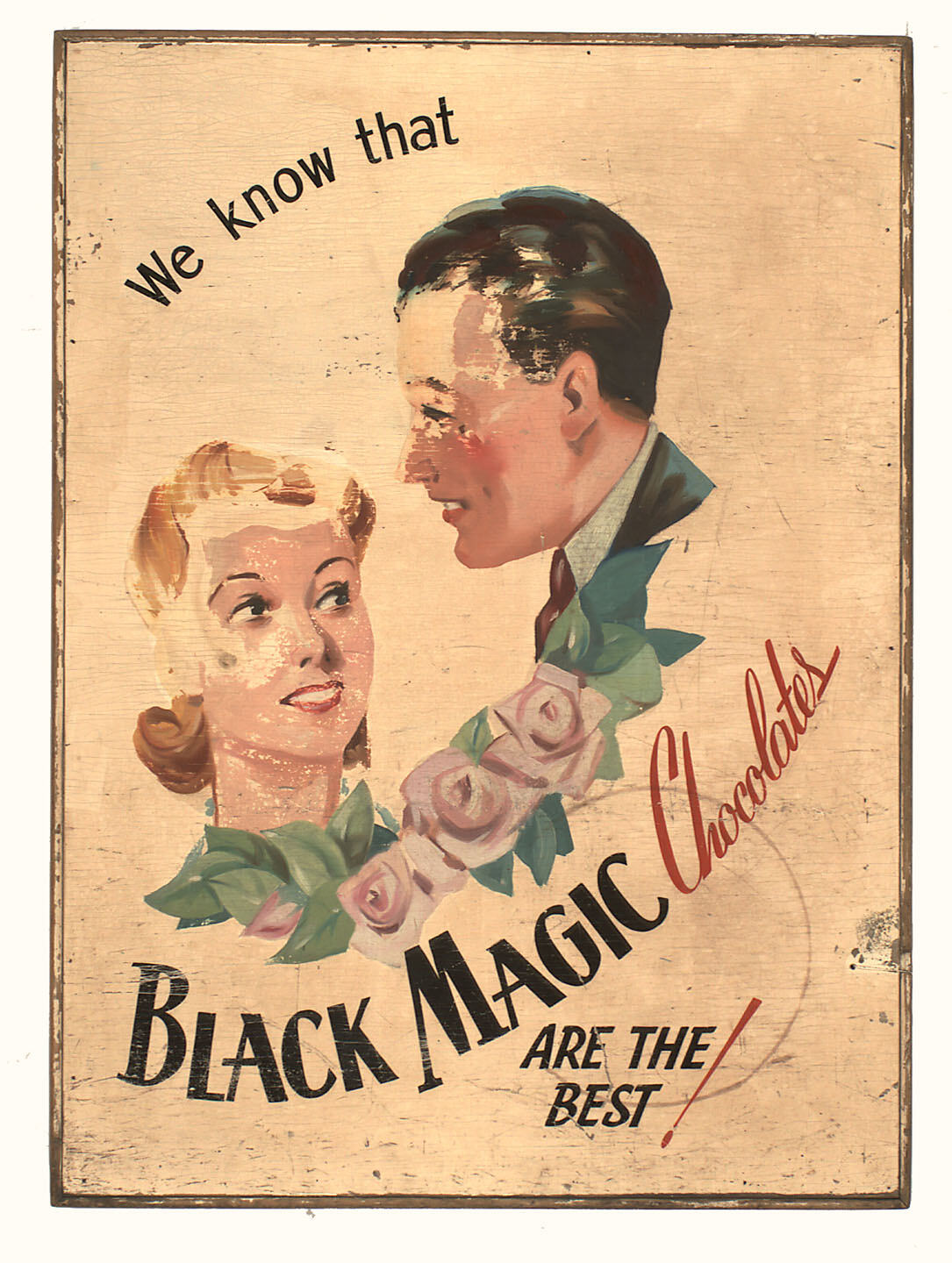 Sign - Black Magic Chocolates, circa 1950