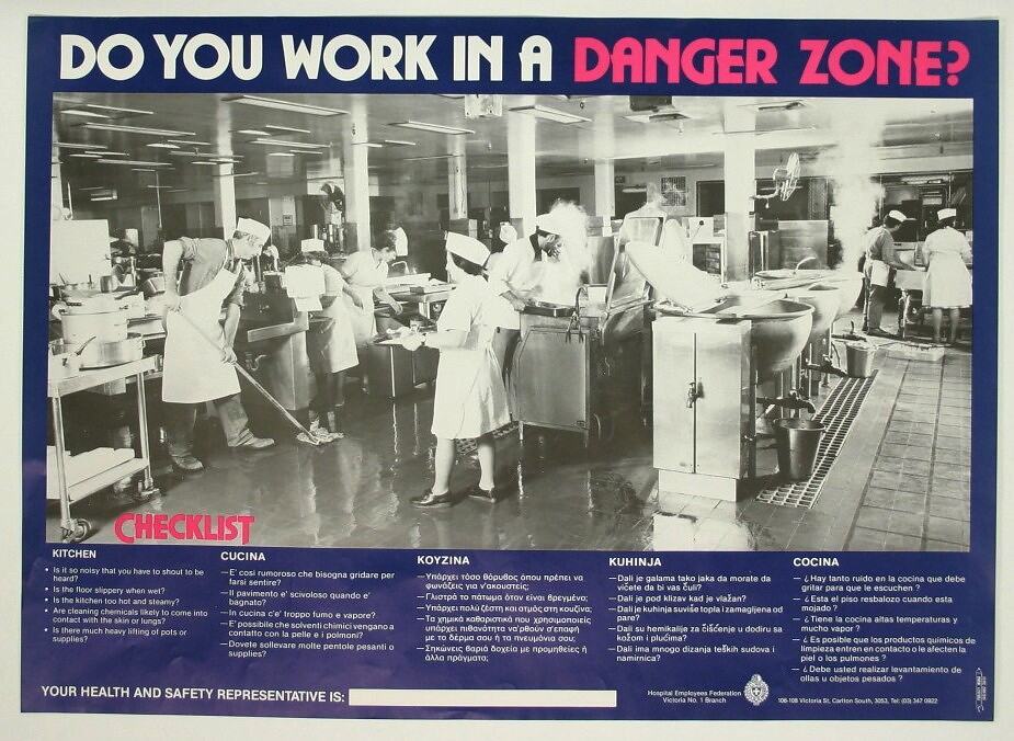Poster - Do You Work in a Danger Zone?, Hospital Employees' Federation ...