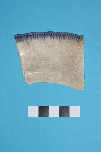 Dinner Plate - Whiteware, Blue, Relief, Shell-edge, 1775-1900 (Fragment)