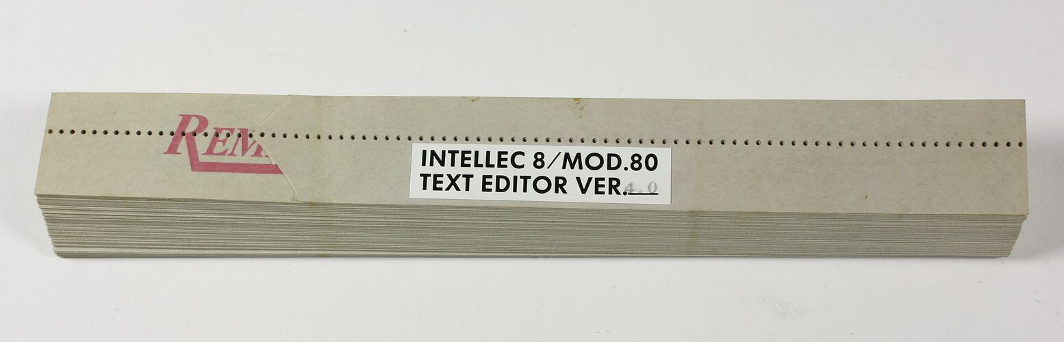 Paper Tape - Intellec 8 MOD 80, Text Editor, Version 4.0, 1970-1975