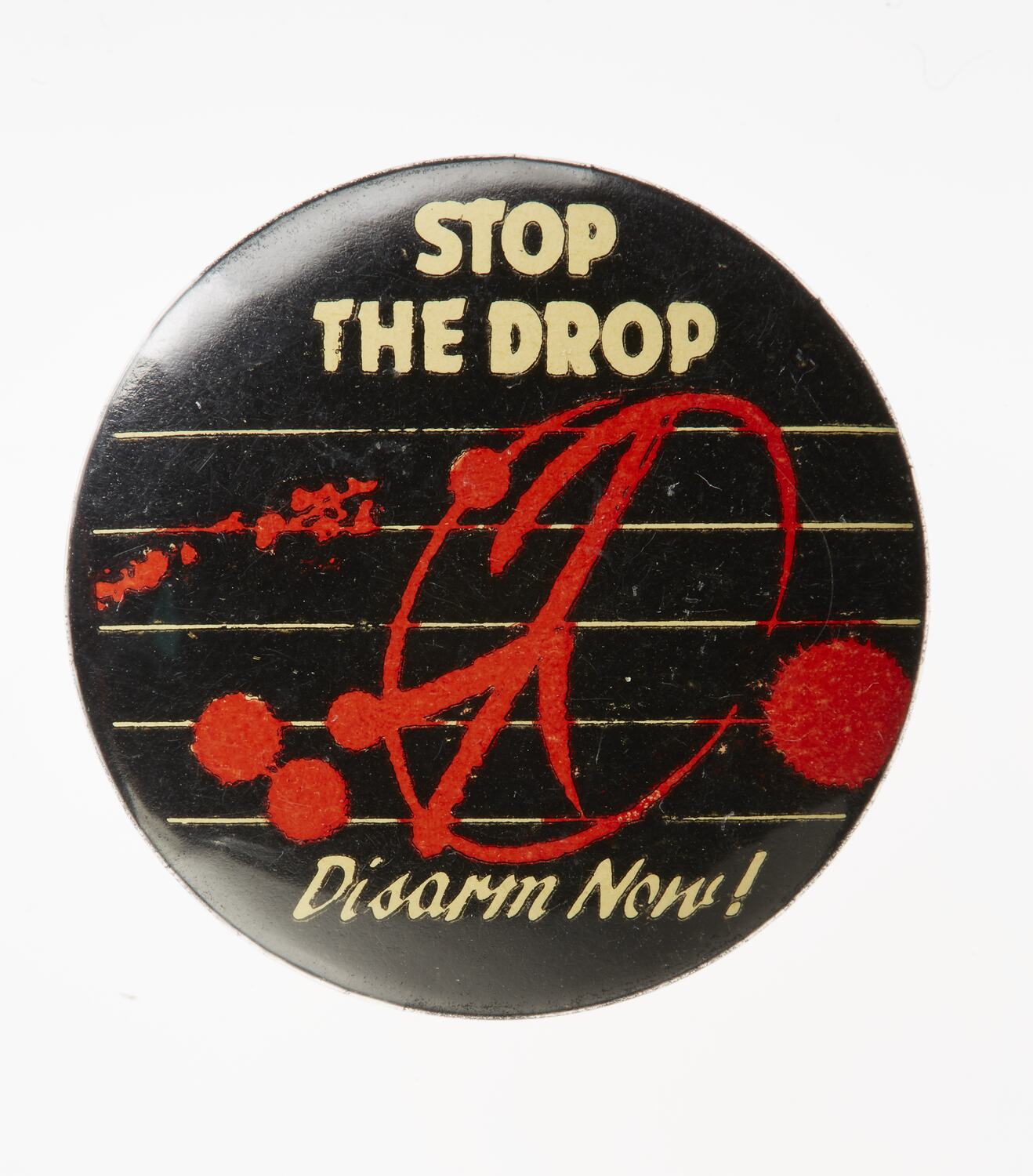 Badge - Stop the Drop Disarm Now, Melbourne, Feb 1983