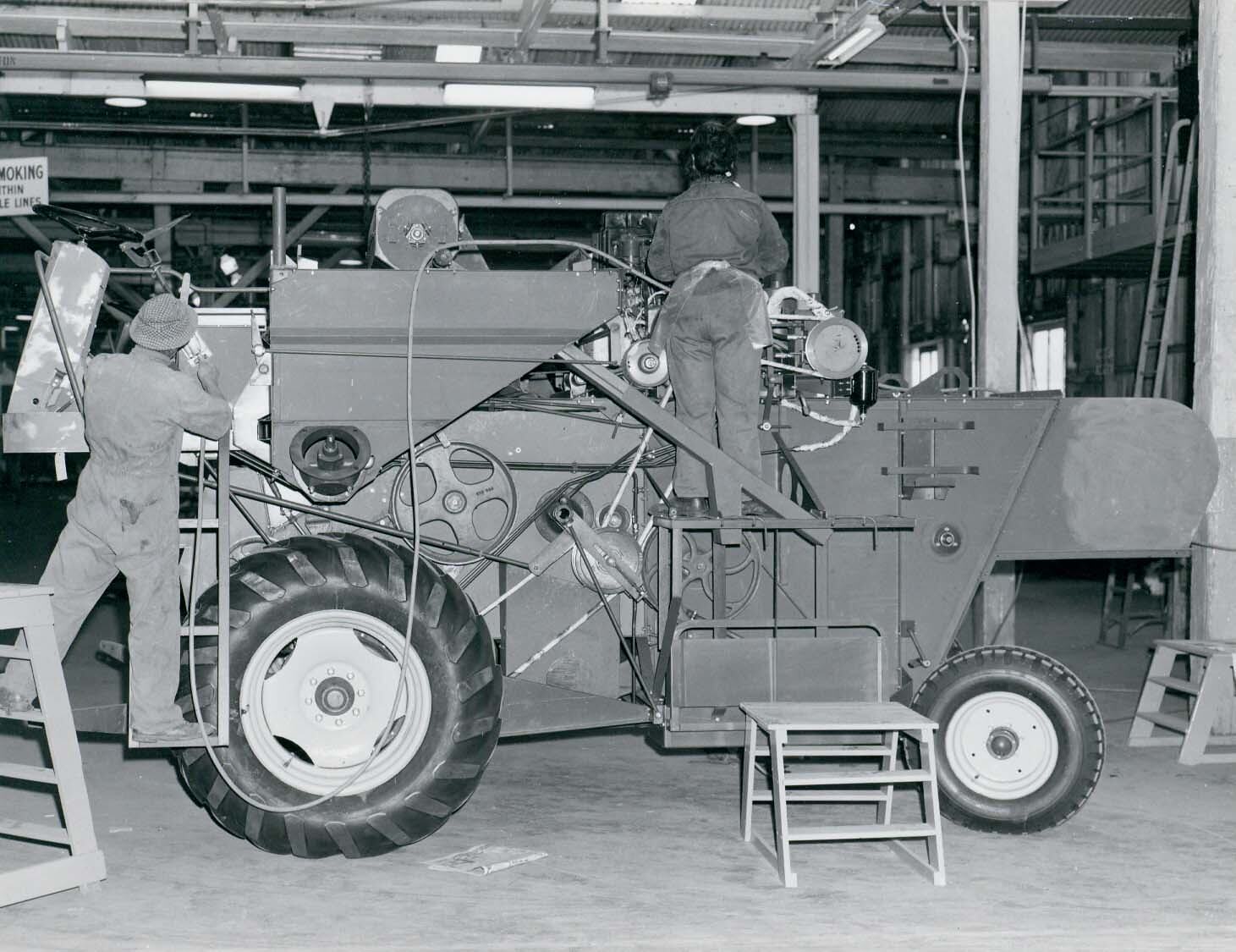 Photograph - Massey Ferguson, Assembly Line MF585 Header, circa 1960